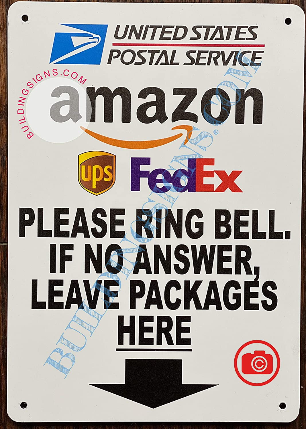 Please Ring Bell and if no Answer Leave Packages here Sign (White ...