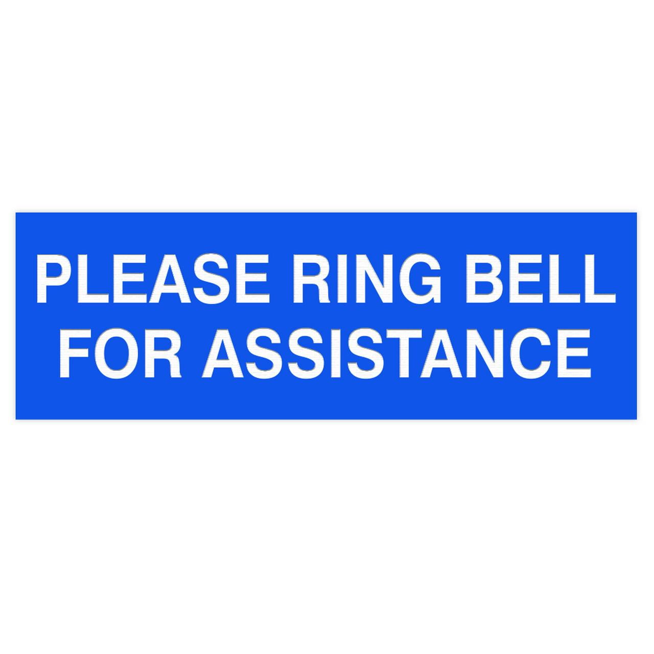 Please Ring Bell for Assistance Sign - Blue - Small | Alert Door ...