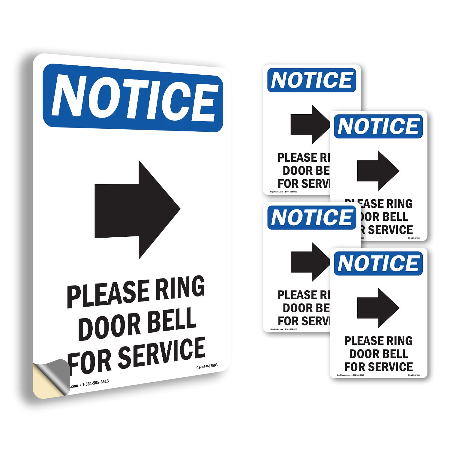 Please Ring Door Bell With Symbol OSHA Notice Vinyl Decal Label 7 Inch ...