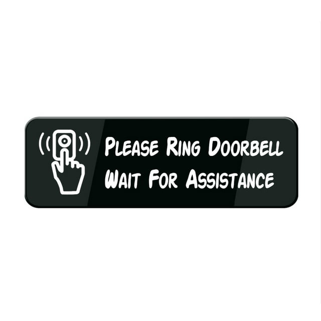 Please Ring Doorbell Wait For Assistance Sign, 10 X 3 Inch Acrylic ...