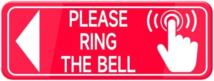 Please Ring The Bell With Left Arrow And Graphic Self-Adhesive Acrylic ...