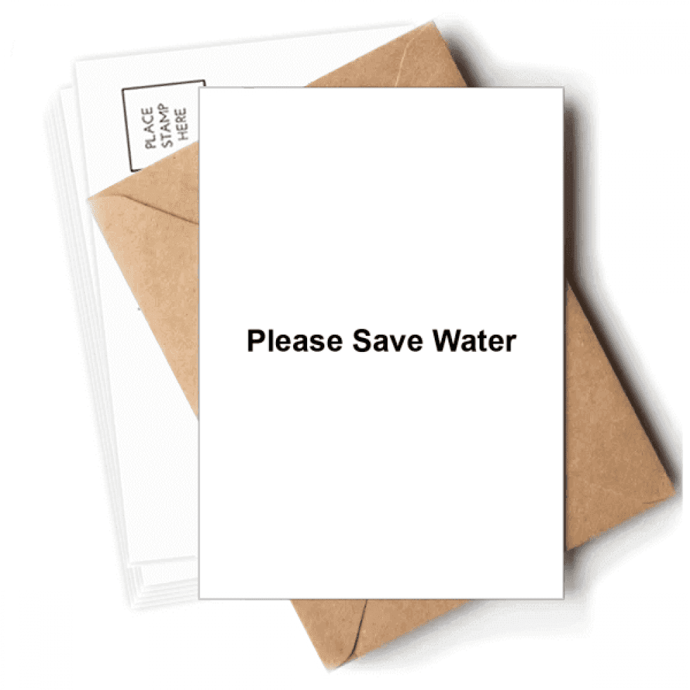 Please Save Water Black Symbol Postcards Envelopes Blank Note Cards ...