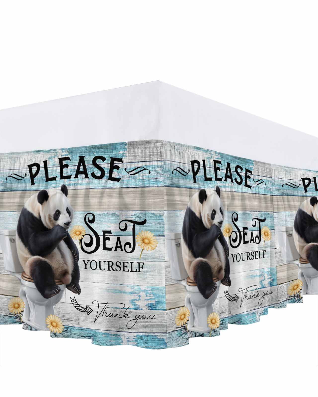 Please Seat Yourself Ruffle Bed Skirt King Size Panda in Toilet ...