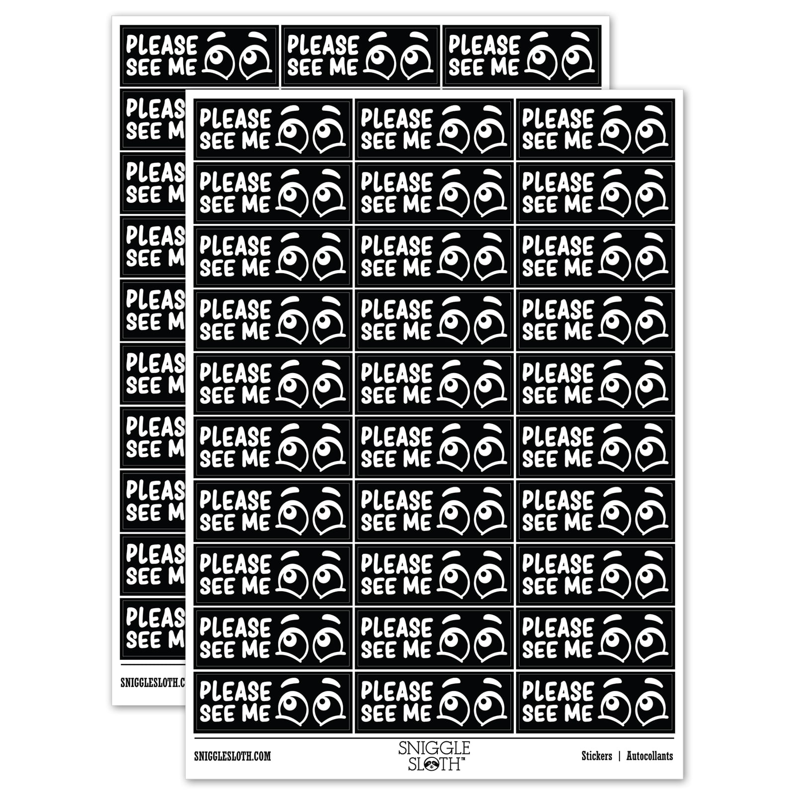 Please See Me Eyes Teacher Student School Sticker Set - Black - Gloss ...