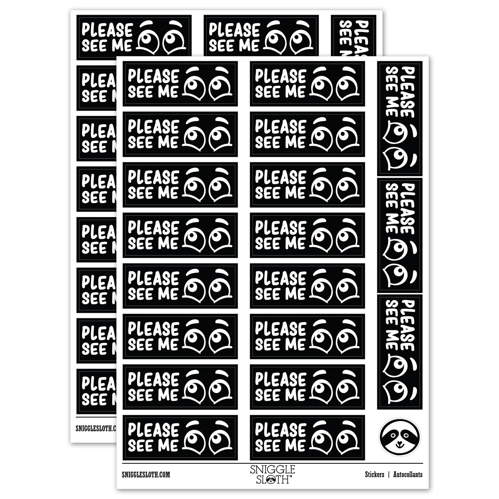 Please See Me Eyes Teacher Student School Sticker Set - Black - Gloss ...