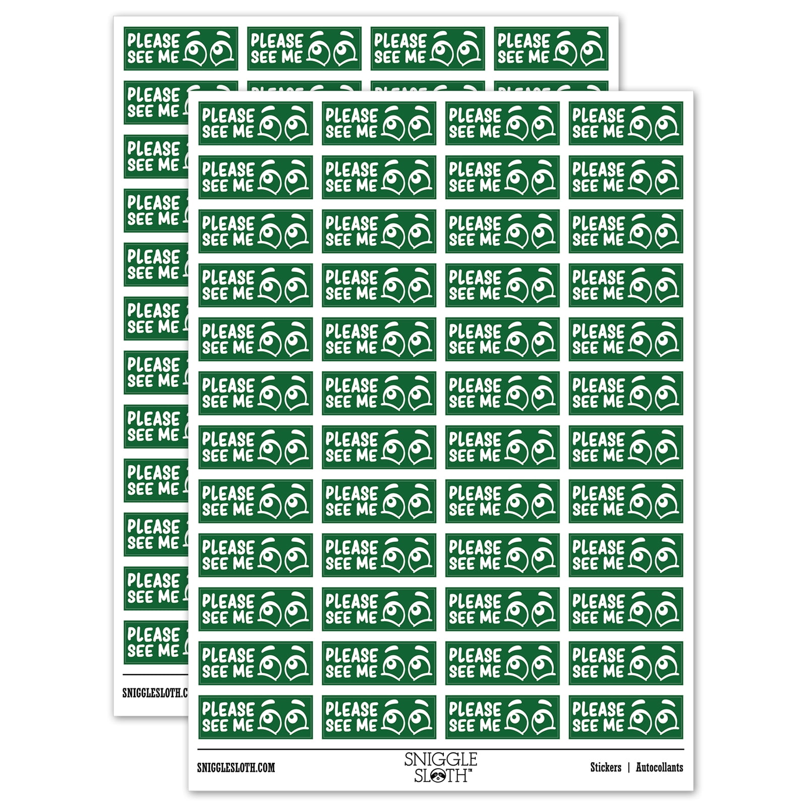 Please See Me Eyes Teacher Student School Sticker Set - Dark Green ...