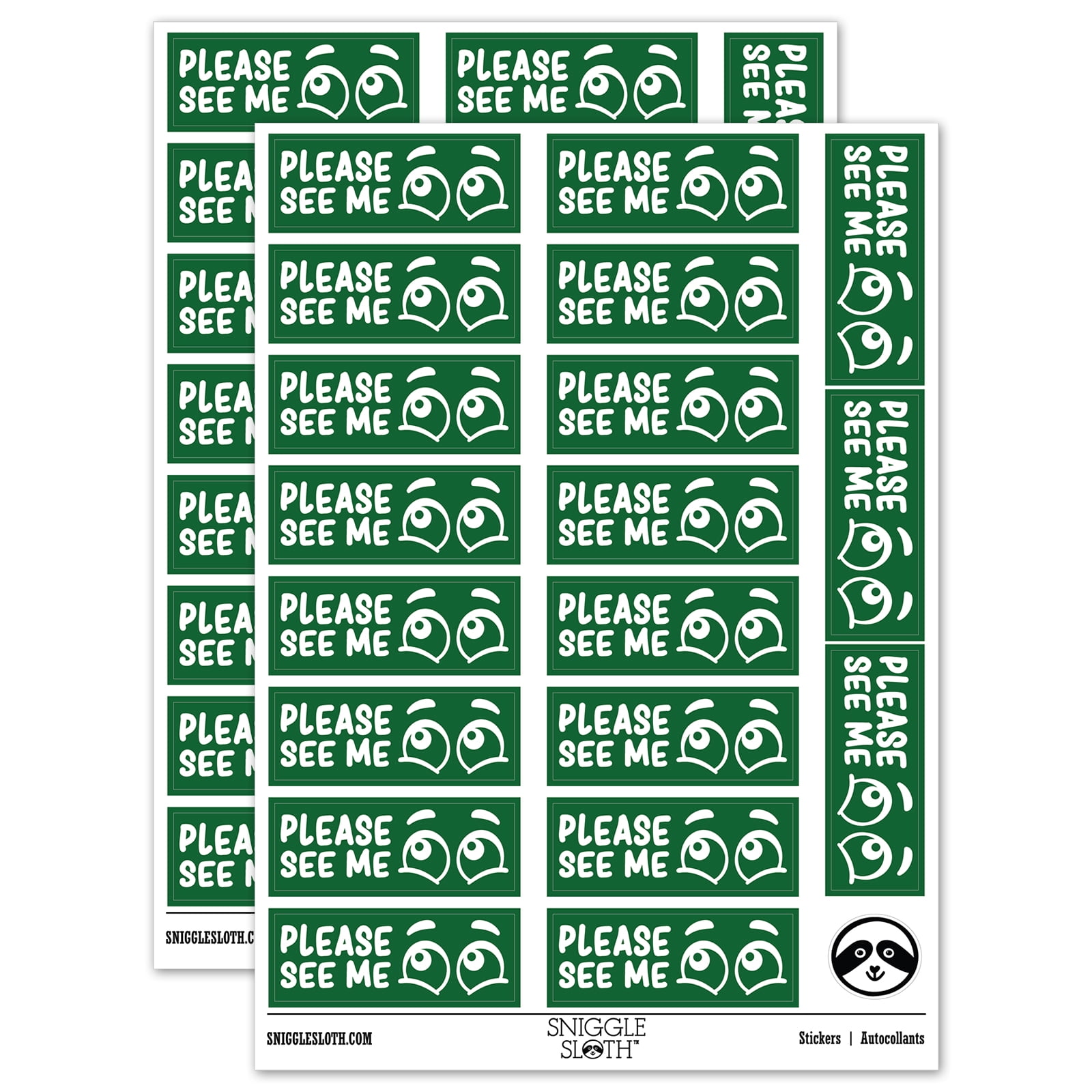 Please See Me Eyes Teacher Student School Sticker Set - Dark Green ...