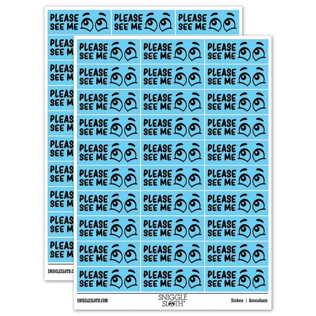 Please See Me Eyes Teacher Student School Sticker Set - Light Blue ...