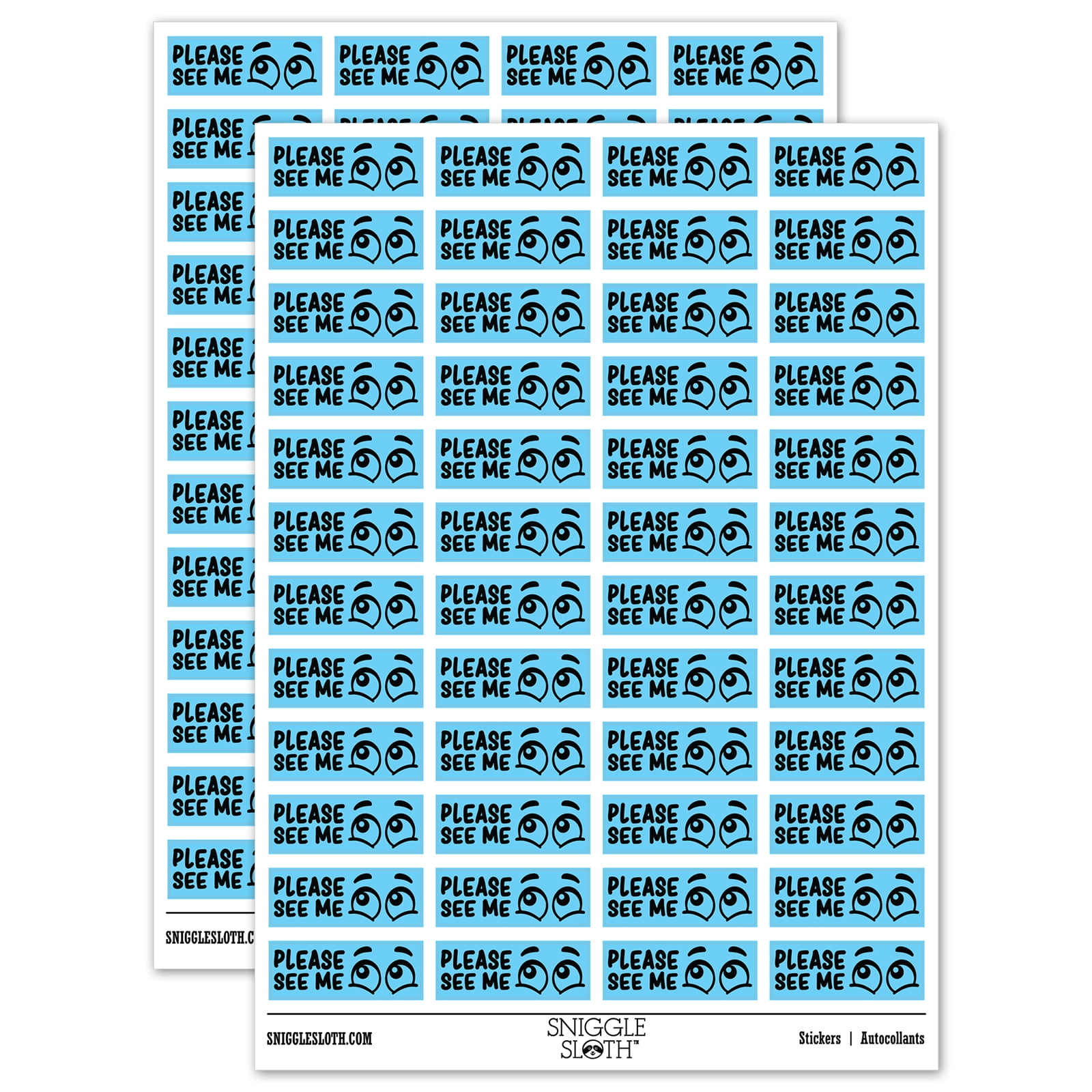 Please See Me Eyes Teacher Student School Sticker Set - Light Blue ...
