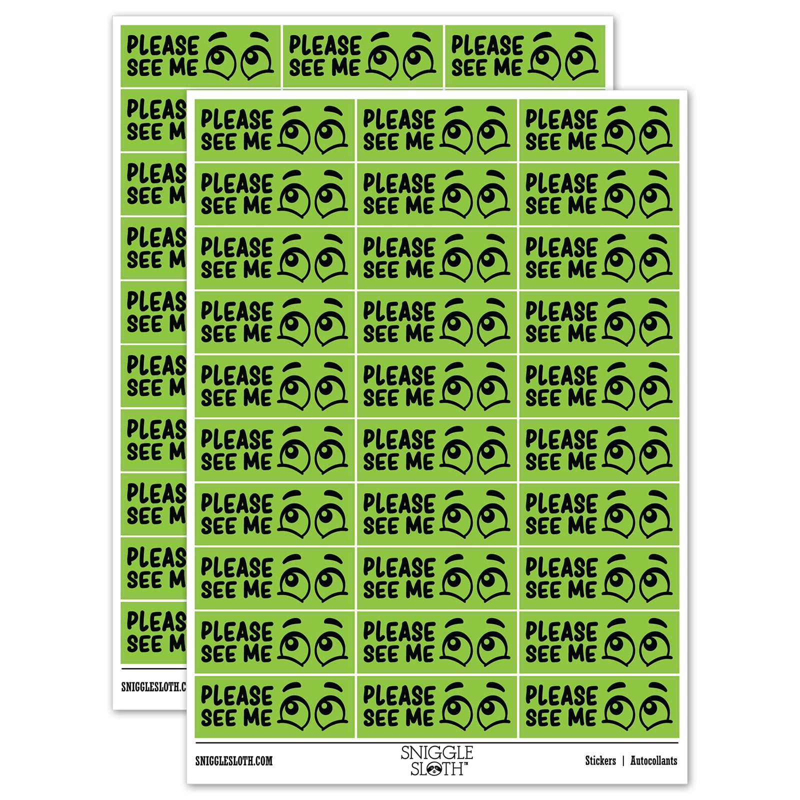 Please See Me Eyes Teacher Student School Sticker Set - Light Green ...
