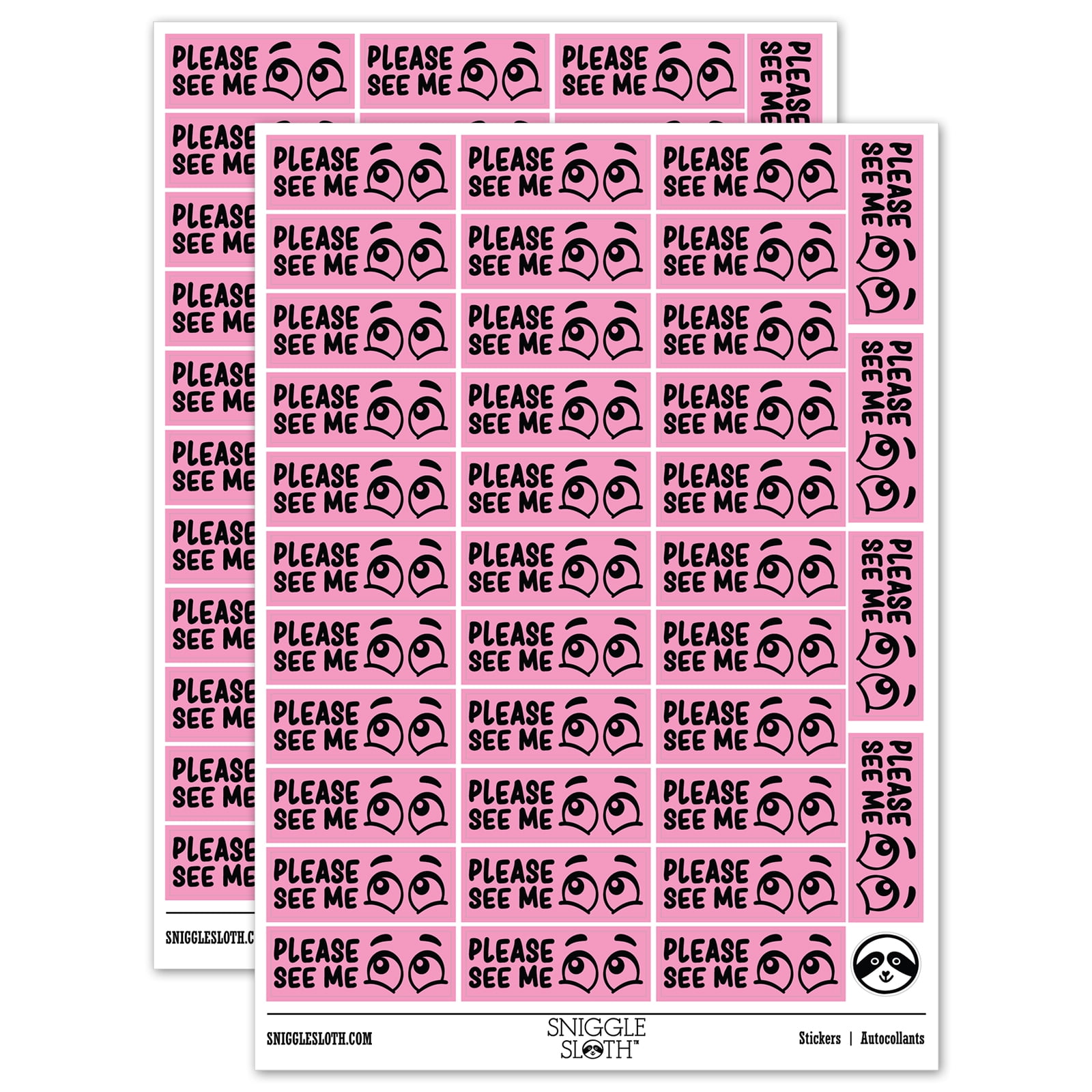 Please See Me Eyes Teacher Student School Sticker Set - Light Pink ...