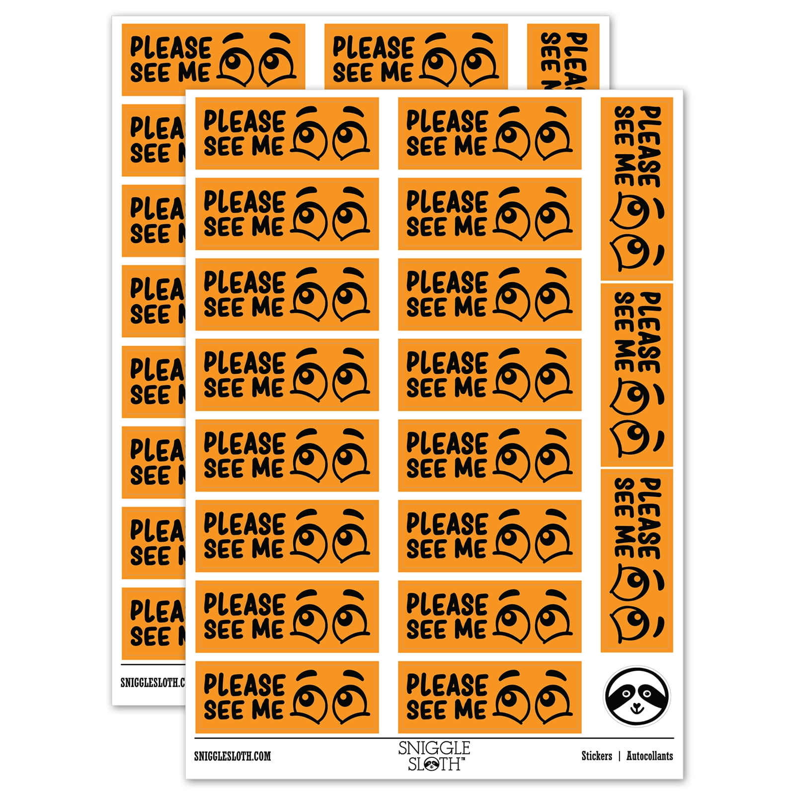 Please See Me Eyes Teacher Student School Sticker Set - Orange - Matte ...