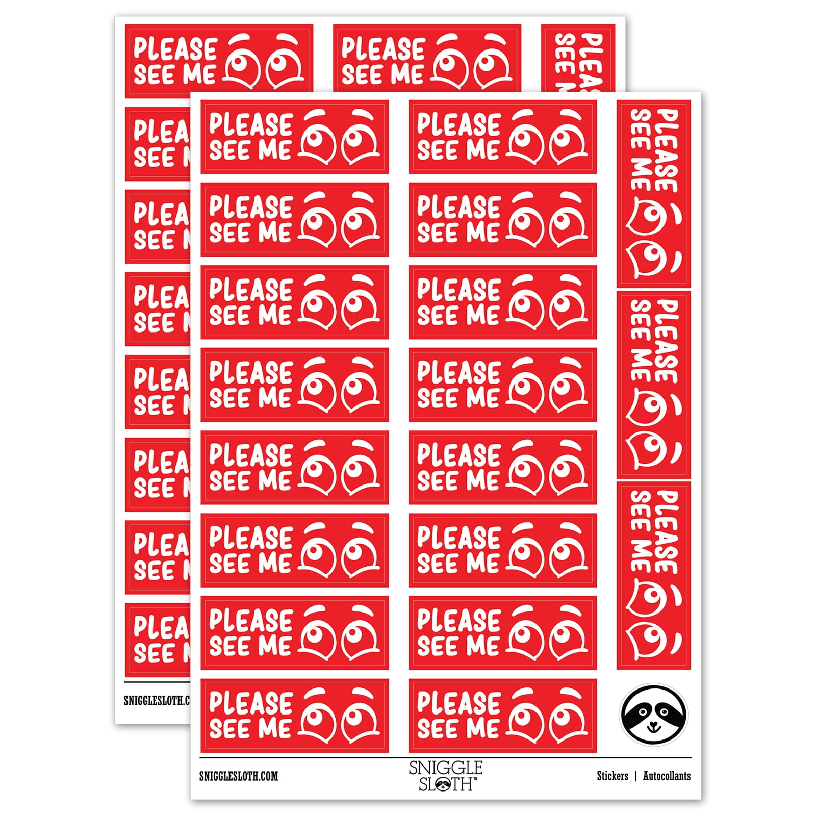 Please See Me Eyes Teacher Student School Sticker Set - Red - Gloss ...