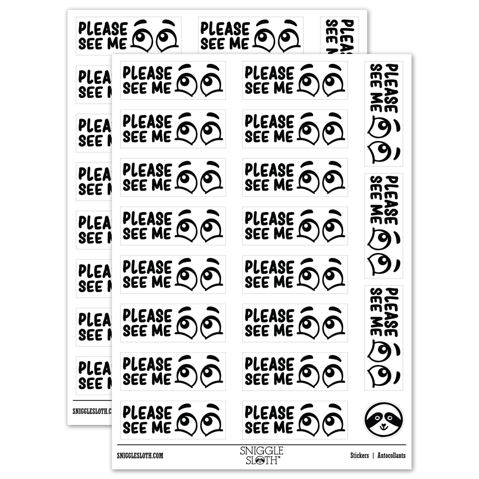 Please See Me Eyes Teacher Student School Sticker Set - White - Matte ...