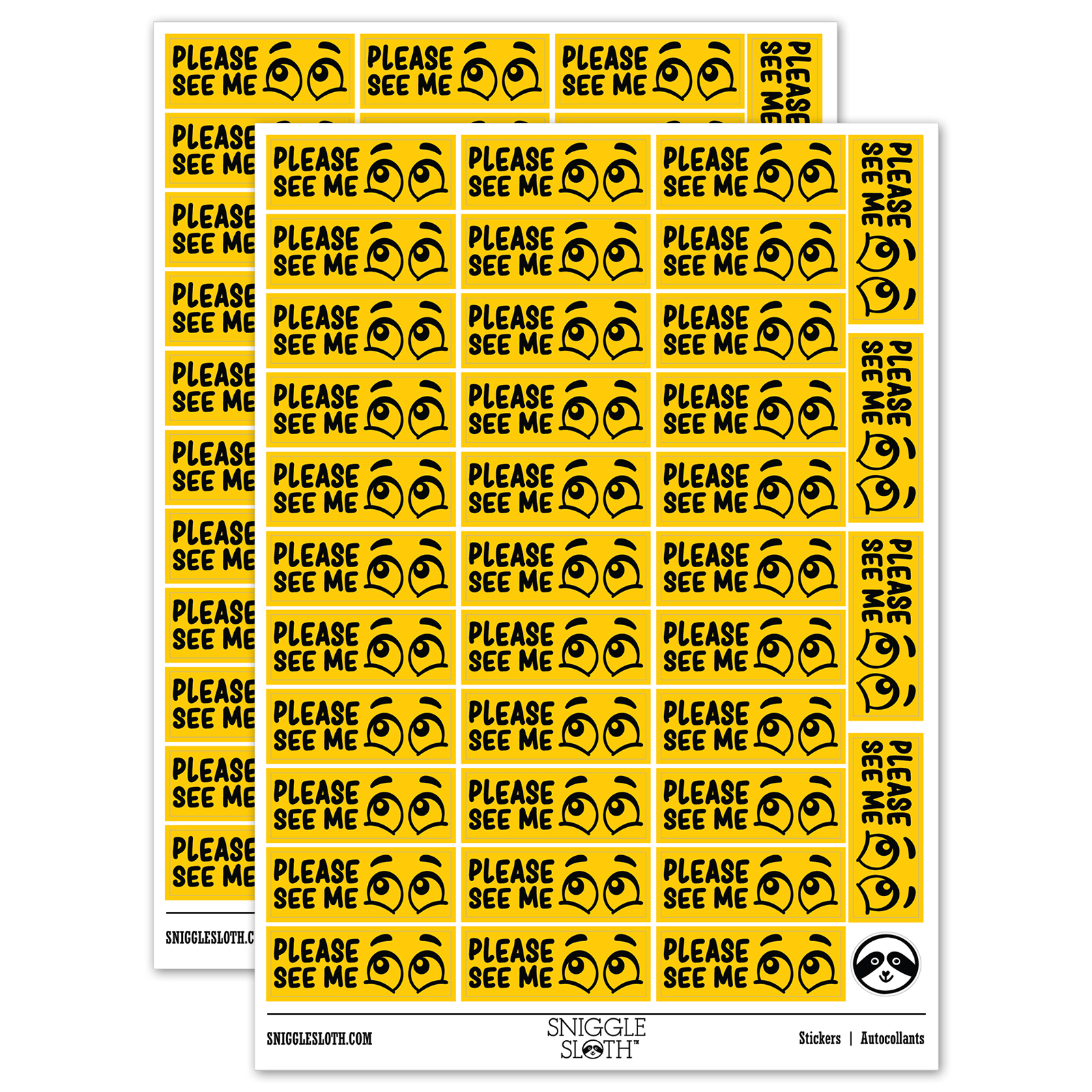 Please See Me Eyes Teacher Student School Sticker Set - Yellow - Matte ...
