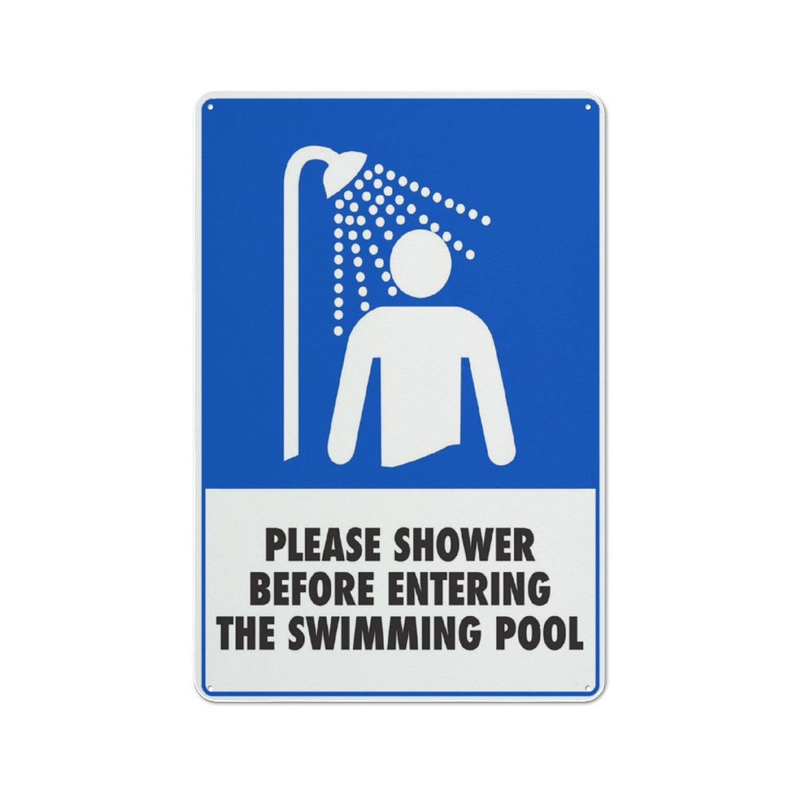 Please Shower Before Entering The Swimming Pool Sign 8 X 12 Inches Rust ...