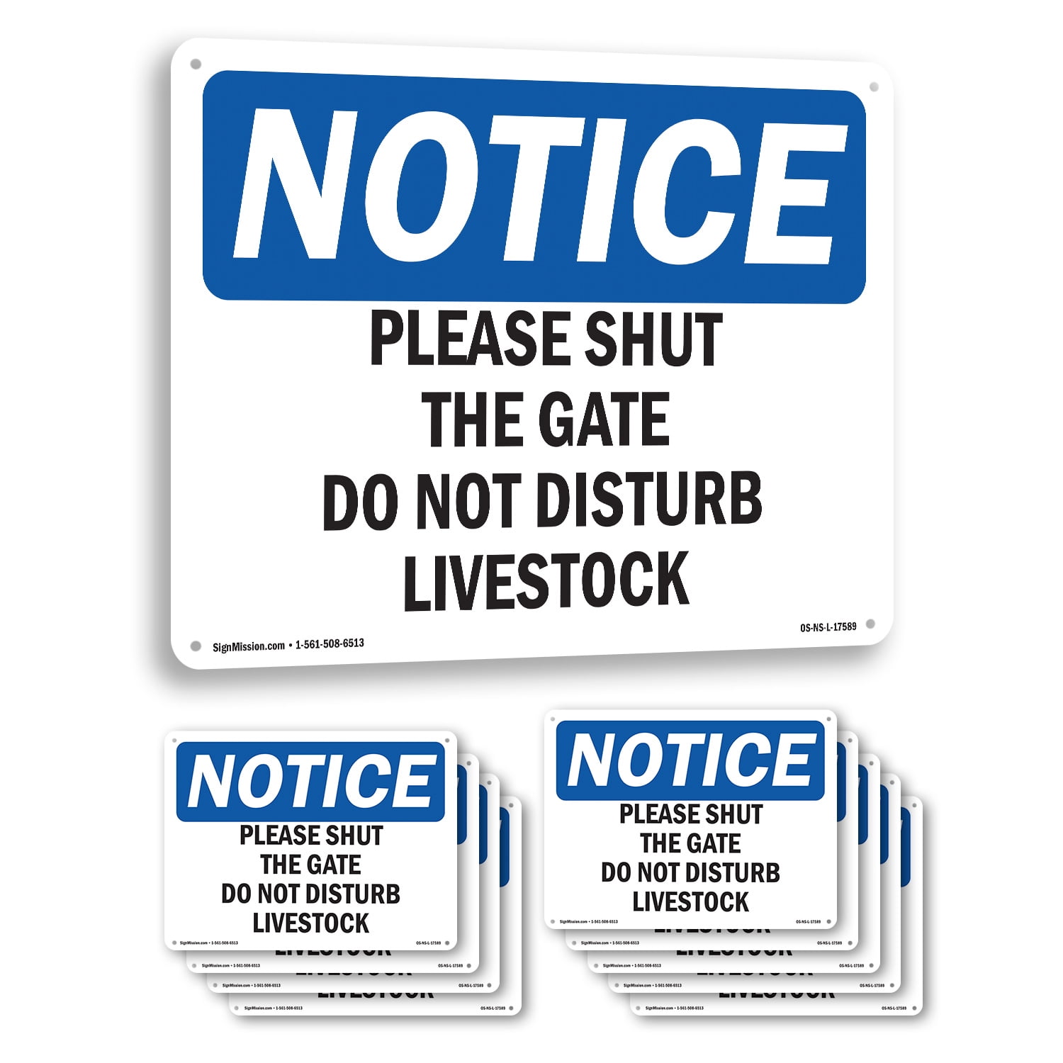 Please Shut The Gate Do Not Disturb Livestock OSHA Notice Aluminum Sign ...