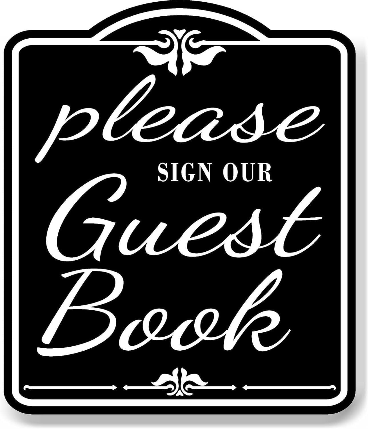 Please Sign Our Guest Book BLACK Aluminum Composite Sign, 20"x24 ...