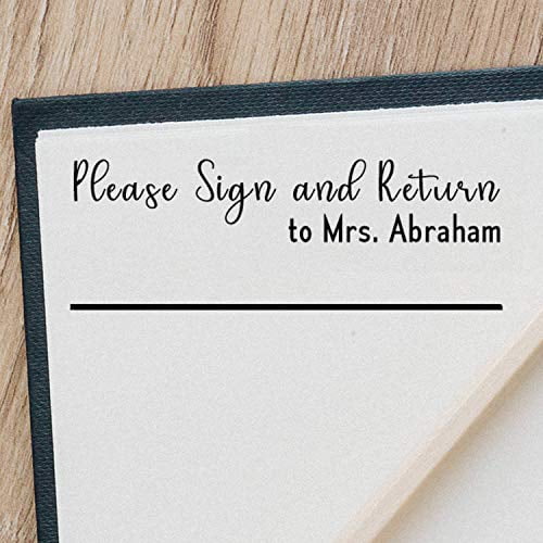 Please Sign and Return Home Work Grading Self-Inking Stamp Personalized ...