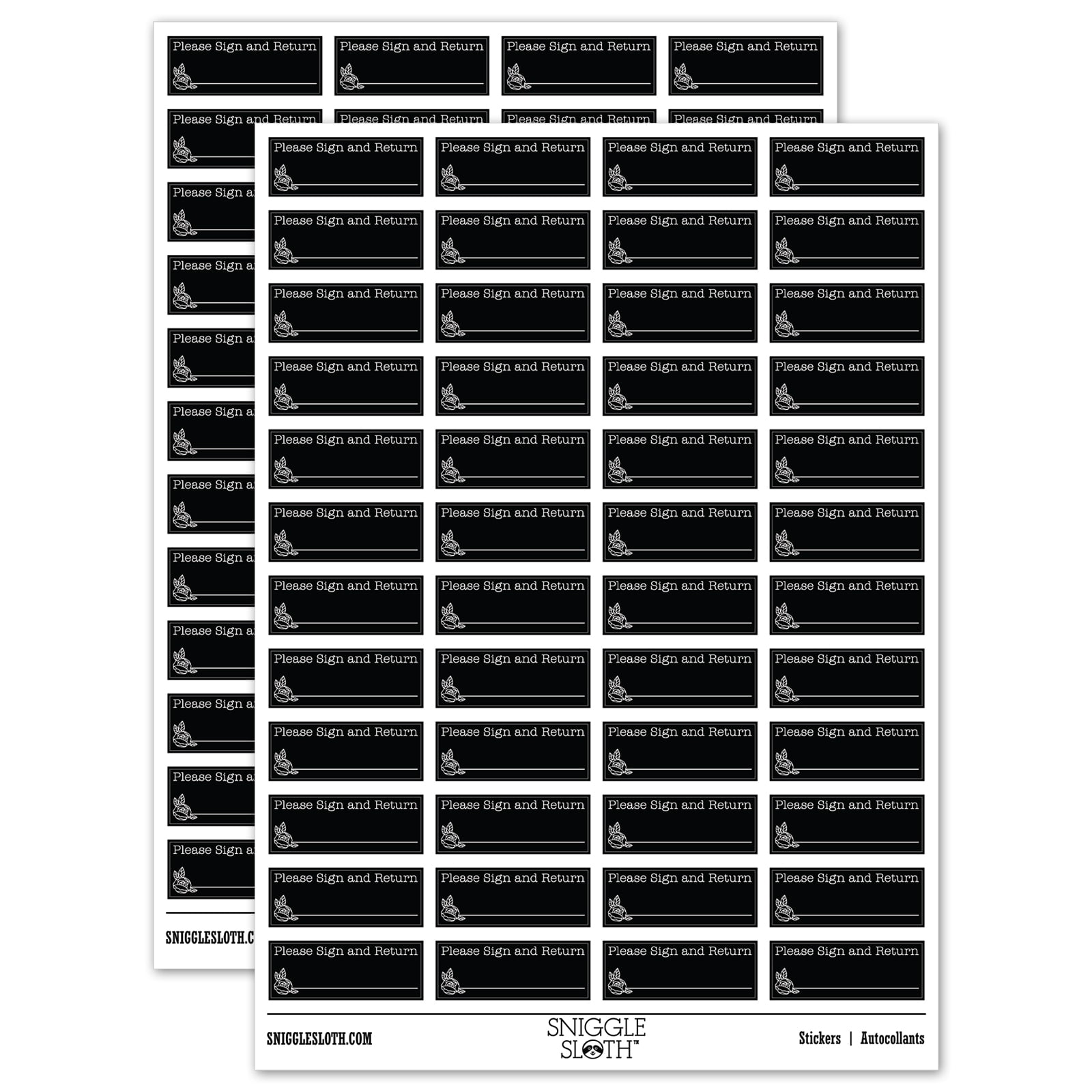 Please Sign and Return Rose Signature Line Sticker Set - Black - Gloss ...