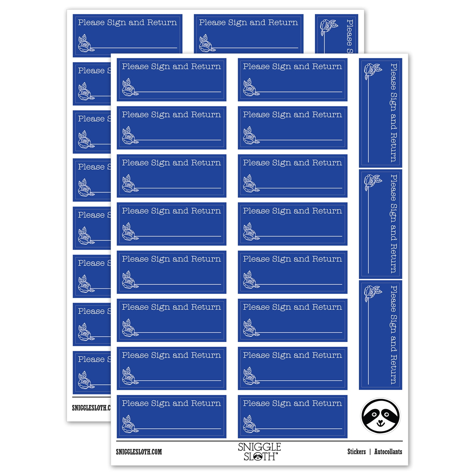 Please Sign and Return Rose Signature Line Sticker Set - Dark Blue ...