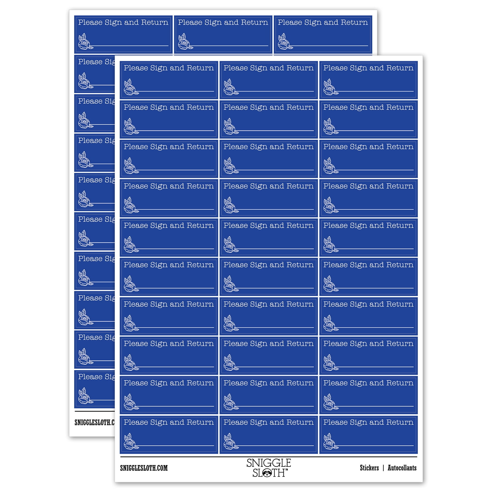 Please Sign and Return Rose Signature Line Sticker Set - Dark Blue ...