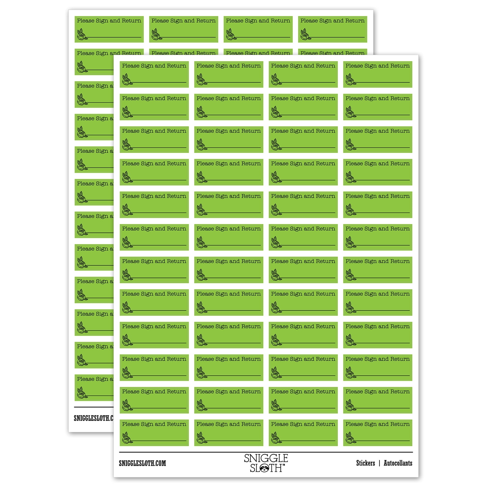 Please Sign and Return Rose Signature Line Sticker Set - Light Green ...