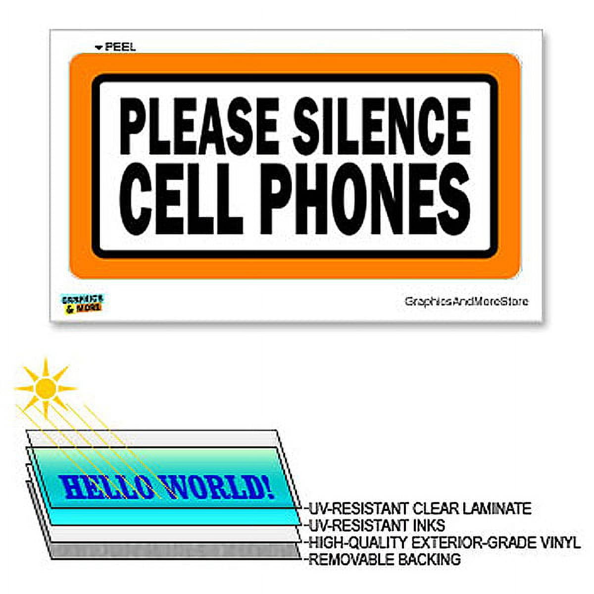 Please Silence Cell Phones - 12 in x 6 in - Laminated Sign Window ...