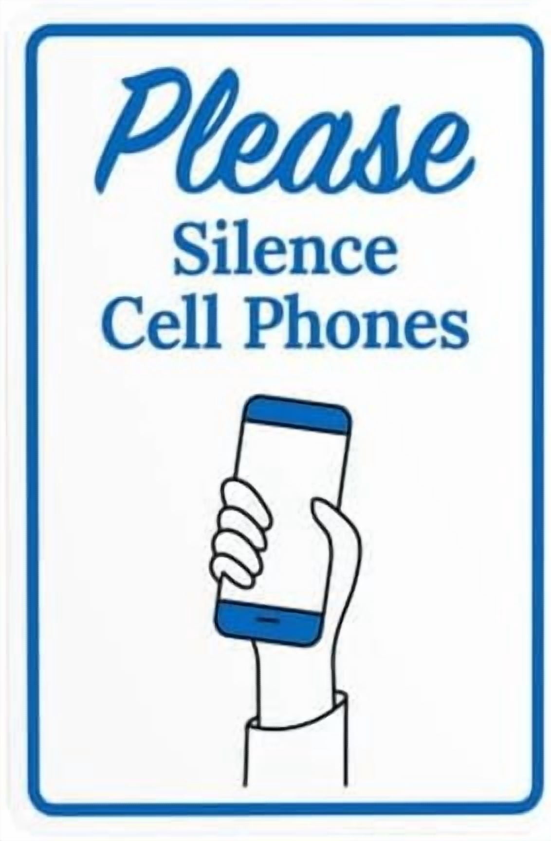 Please Silence Cell Phones Warning Sign, Office Security Metal Signs ...