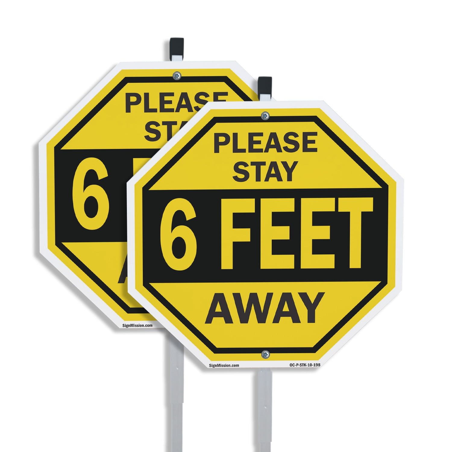Please Stay 6 Feet Away (2 Pack) 10 inch X 10 inch Octagon Aluminum ...