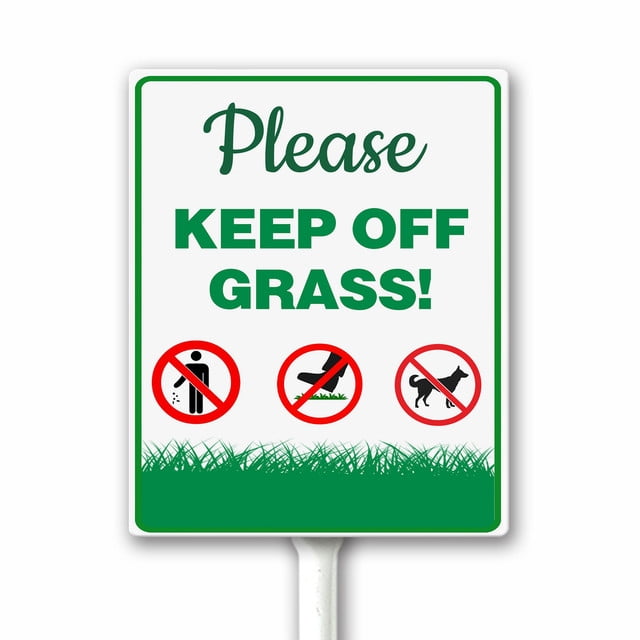 Please Stay Off Grass Sign, No Dogs Allowed, No littering, Do not step ...