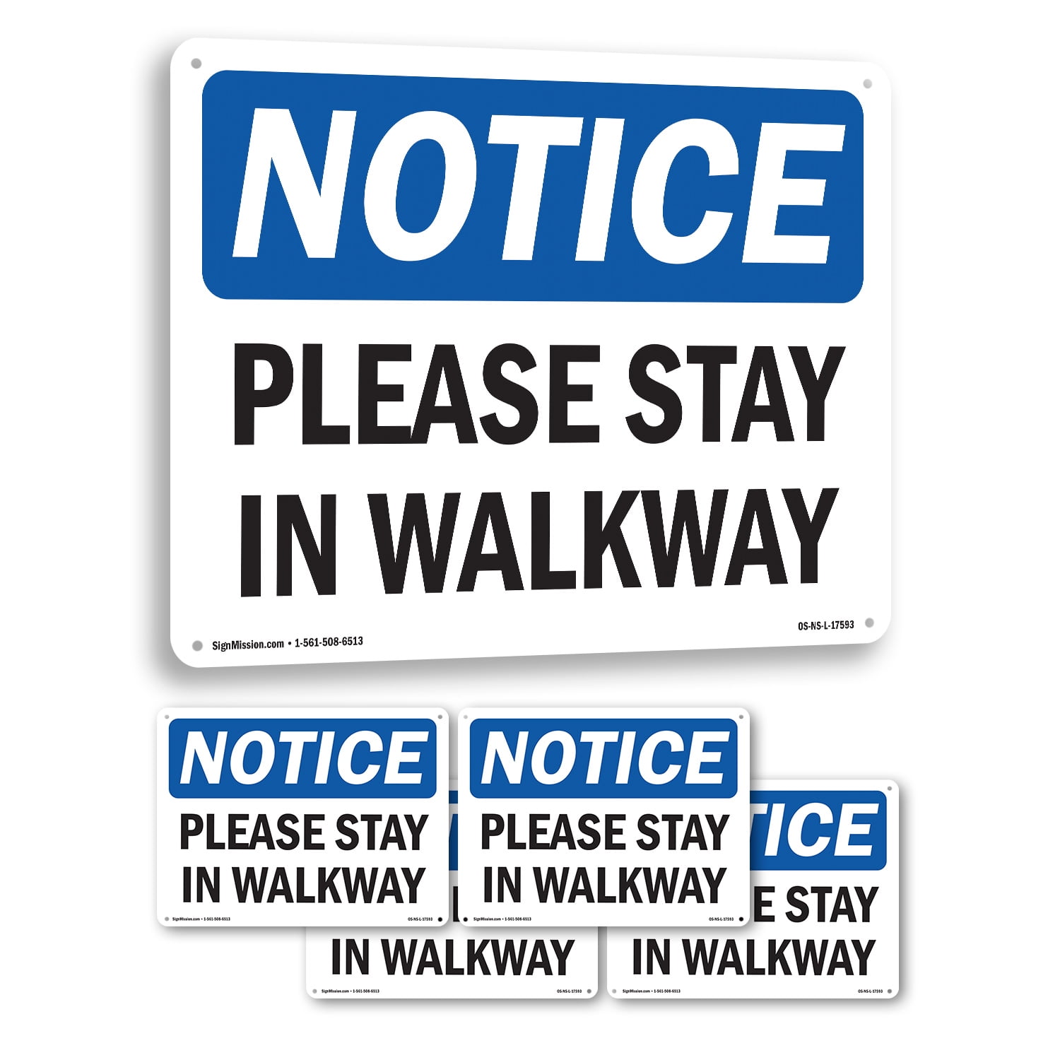 Please Stay In Walkway OSHA Notice Aluminum Sign 14 Inch x 10 Inch - 5 ...