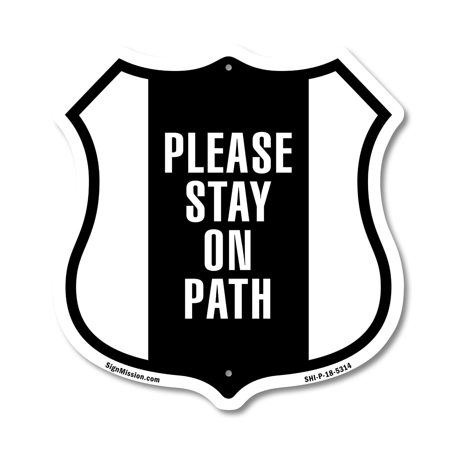Please Stay On Path (2 Pack) 12 inch X 12 inch Shield Shaped Commercial ...