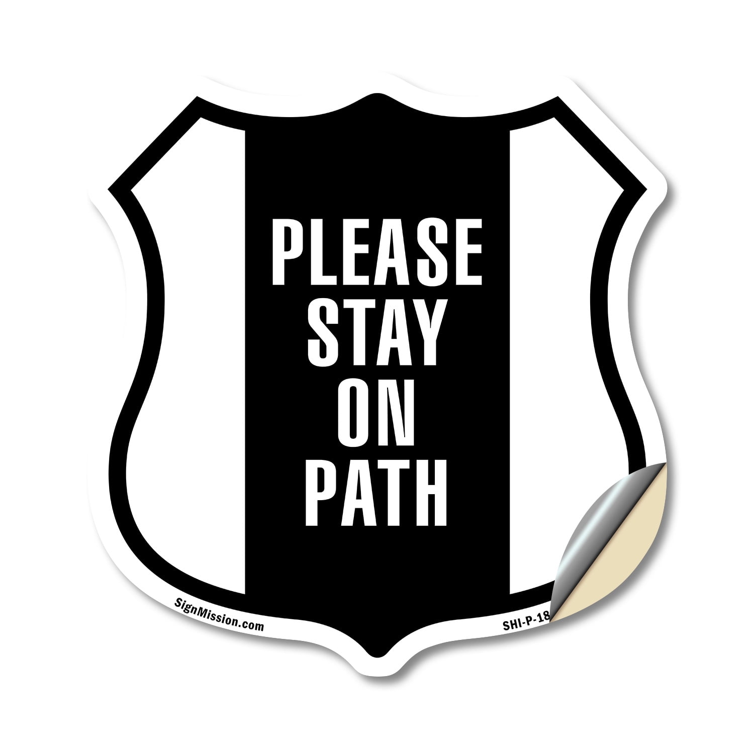 Please Stay On Path (2 Pack) 12 inch X 12 inch Shield Shaped Heavy Duty ...