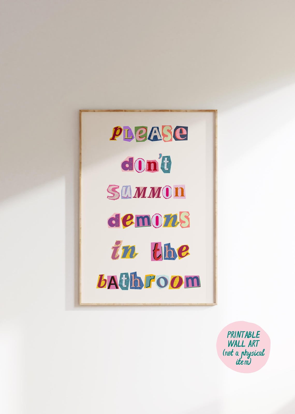 Please Don'T Summon Demons In The Bathroom Art Print, Funny Bathroom ...