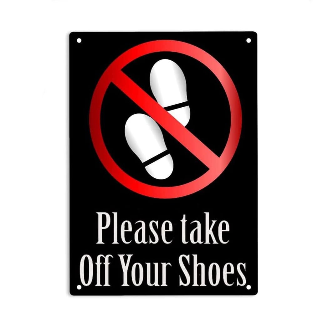 Please Take Off Your Shoes Sign Metal Tin Sign for Home Office ...