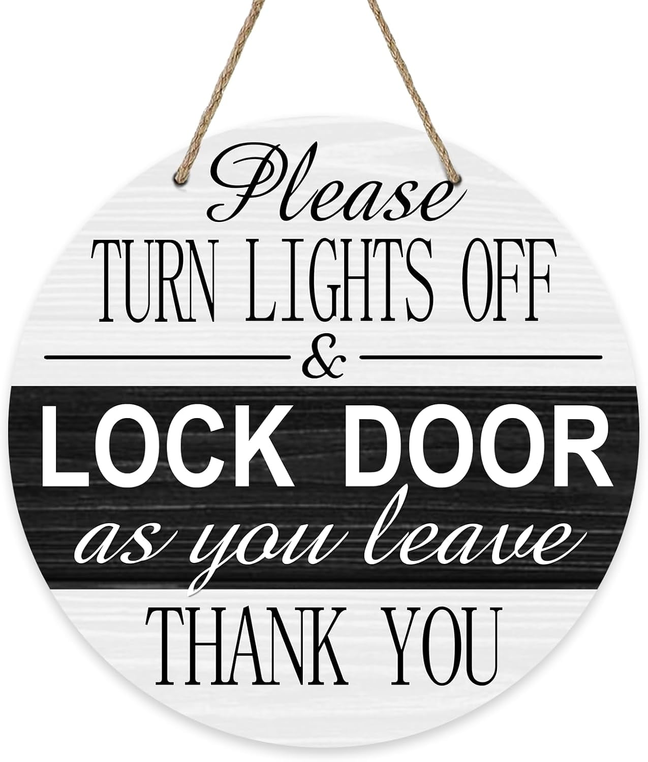 Please Turn Lights Off and Lock as You Leave Front Door Sign, Wood ...