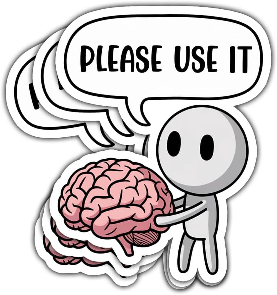 Please Use It Brain Sticker, Brain Anatomy - Use It Sticker Decal ...