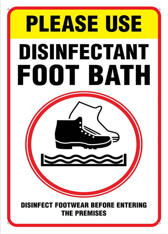 Please Use Disinfectant Food Bath Sign 12X8 Inch Aluminum Uv Ink ...