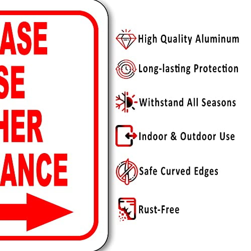 Please Use Other Entrance Right Arrow Door Sign for Employees, Visitors ...