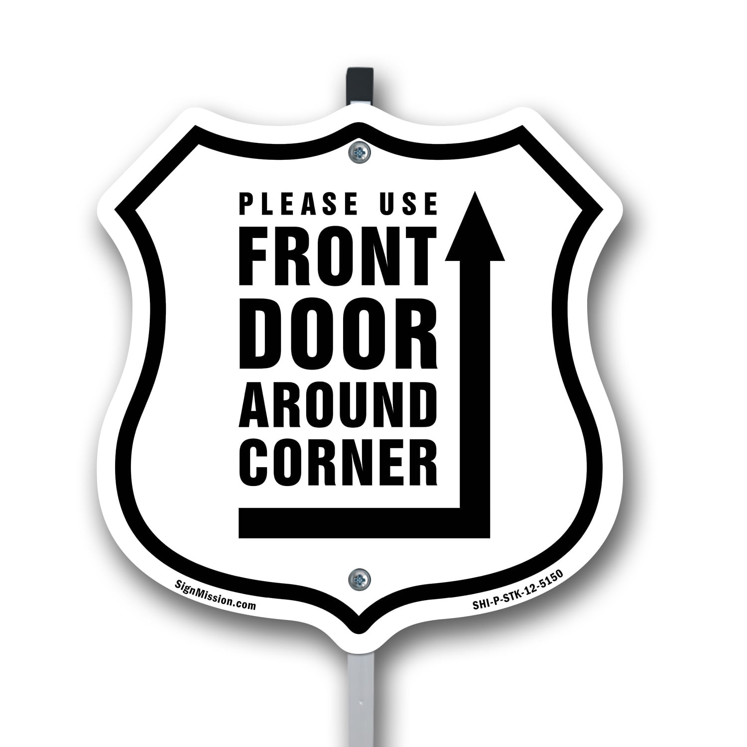 Please Use Front Door Around Corner Left Up Arrow 12 inch X 12 inch ...
