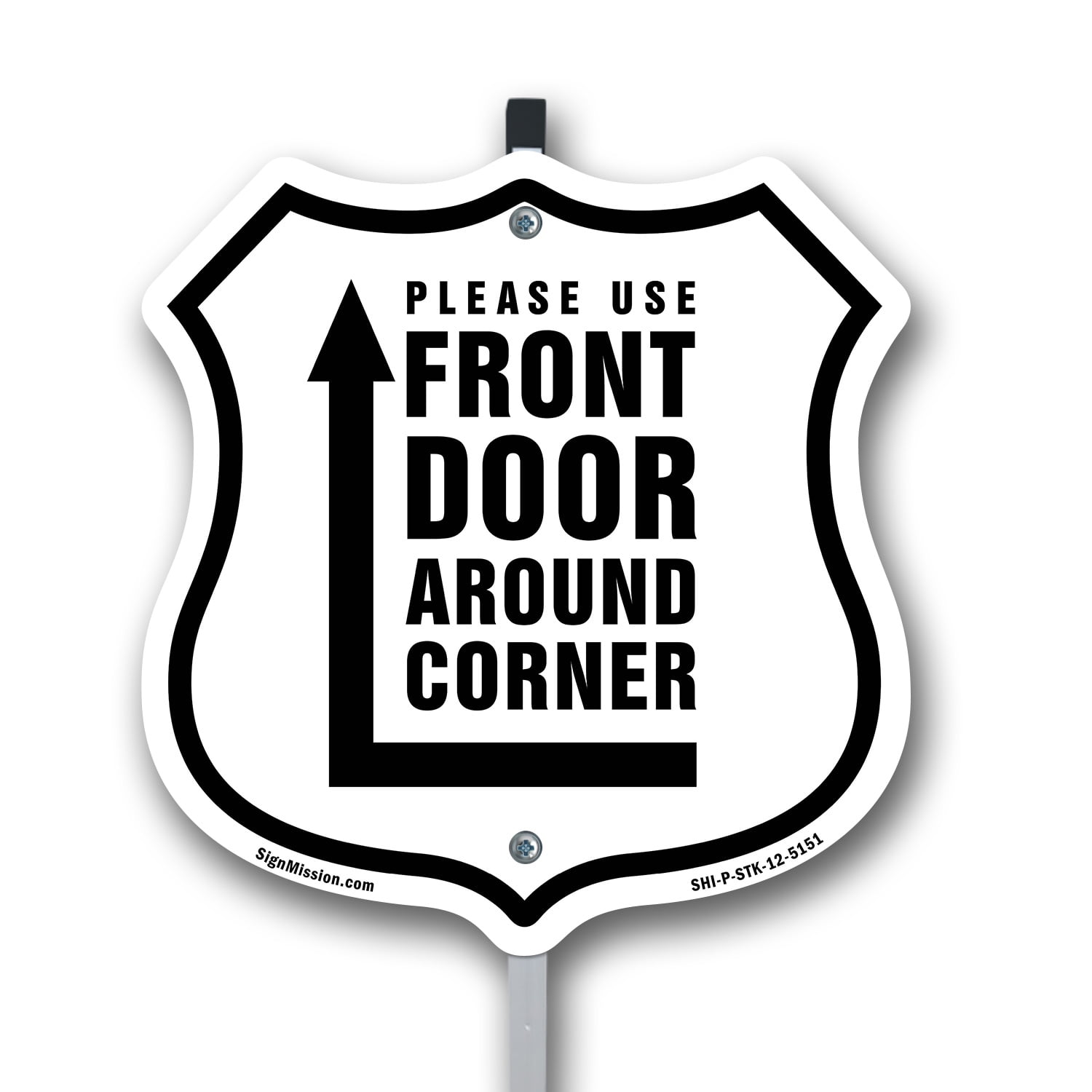 Please Use Front Door Around Corner Right Up Arrow 12 inch X 12 inch ...