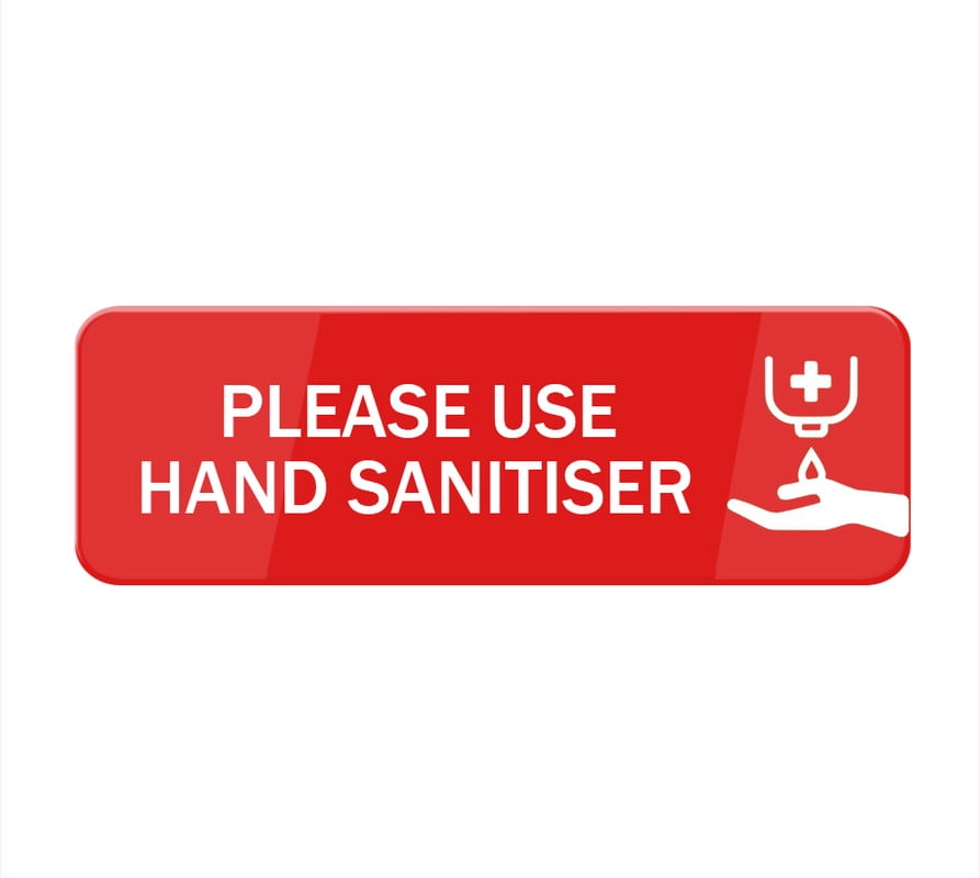 Please Use Hand Sanitiser Sign, 10 X 3 Inch Acrylic Plastic Sign With ...