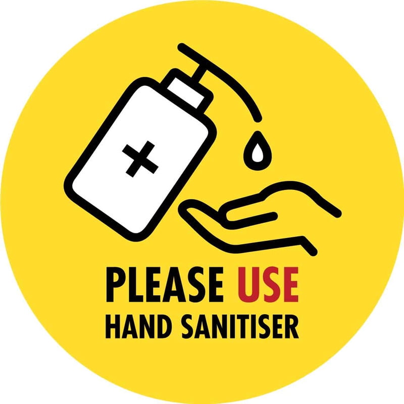 Please Use Hand Sanitiser Yellow Decal Metal Signs 12 Inch Rust Free ...