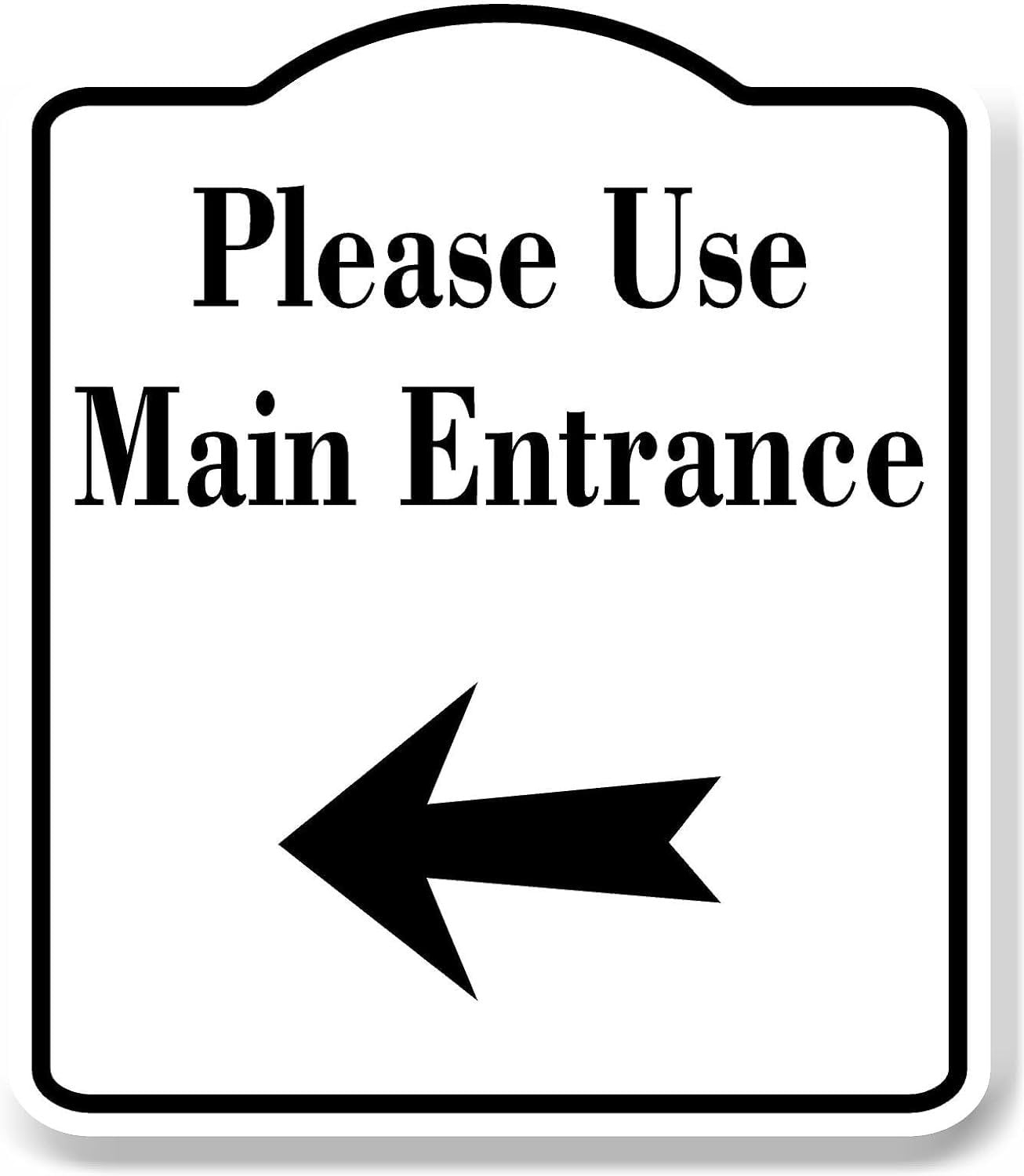 Please Use Main Entrance Left Arrow WB Aluminum Composite Sign 8.5''x10 ...