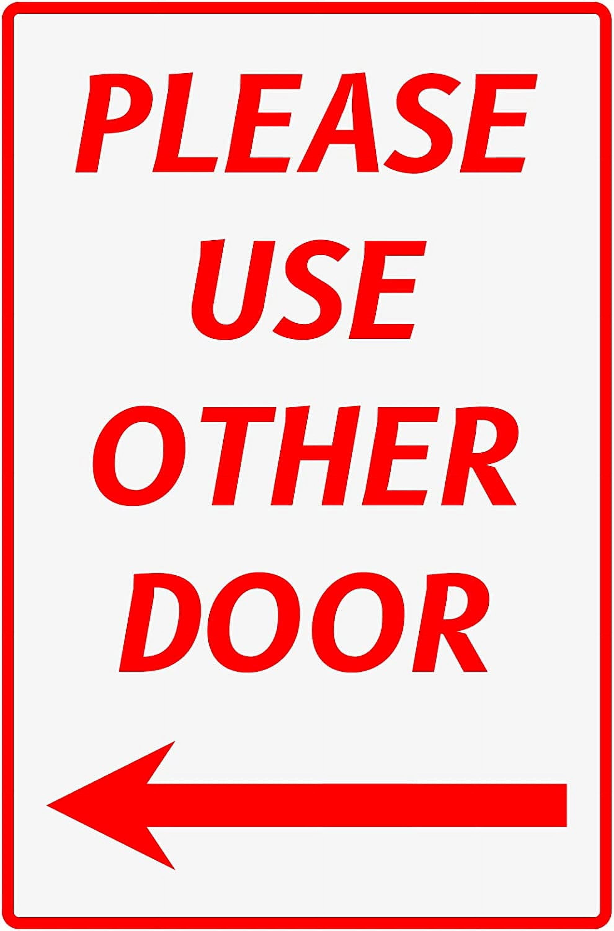 HANSGO, Please Use Other Door Sign Left Arrow, 12" x 8" - Walmart.com