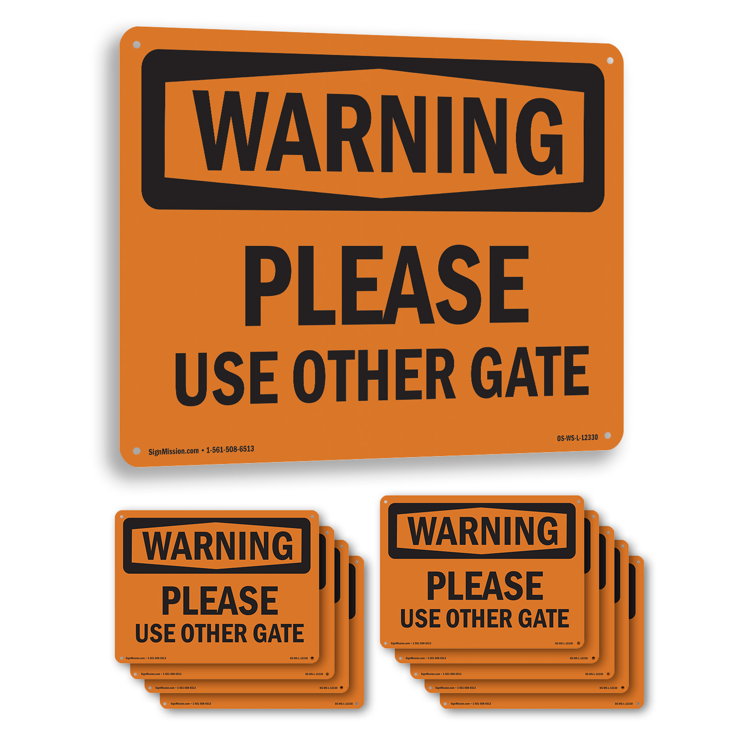 Please Use Other Gate OSHA WARNING Aluminum Sign 24 Inch x 18 Inch - 10 ...