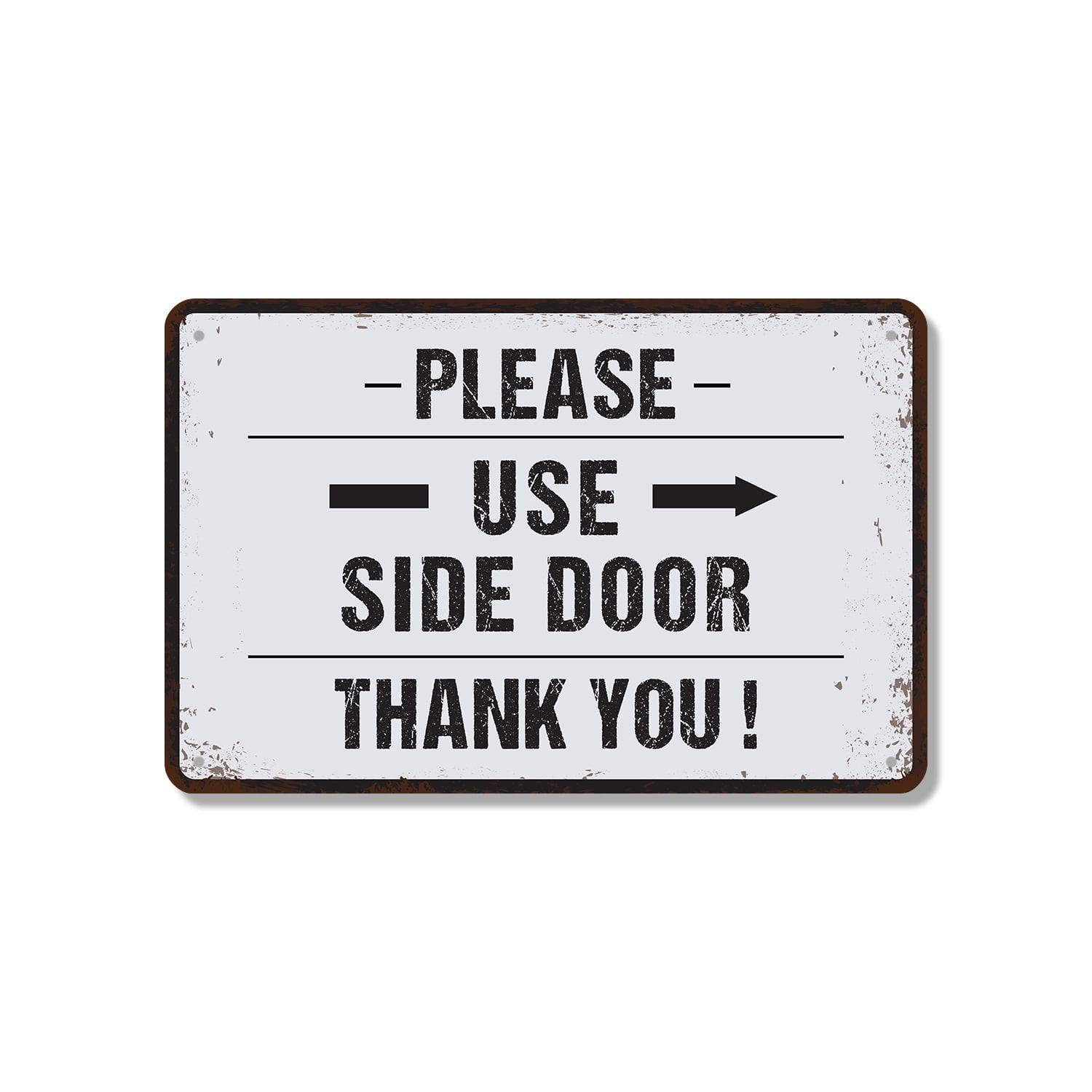Please Use Side Door (2 Pack) 7 Inch x 10 Inch Novelty Aluminum Metal ...