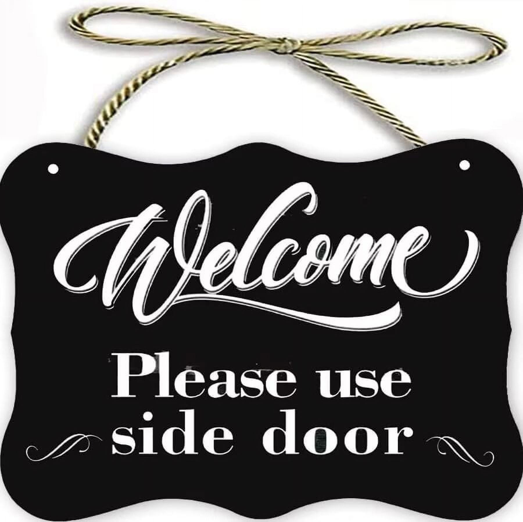 Please Use Side Door, Welcome Sign, Front Door Wood Sign Custom Wall ...