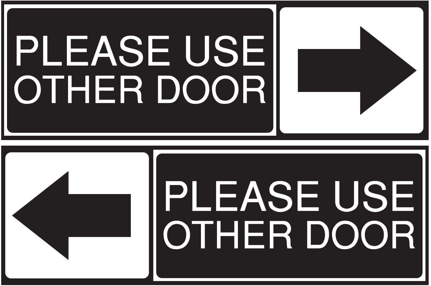 Please Use The Other Door Sticker, Set of 2, Black and White, Vinyl ...